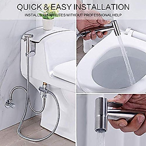 Star20XX Bidet Sprayer for Toilet, Handheld Sprayer Kit, Hand Held Bidet, Cloth Diaper Sprayer Set-Easy to Install (Brushed Nickel)