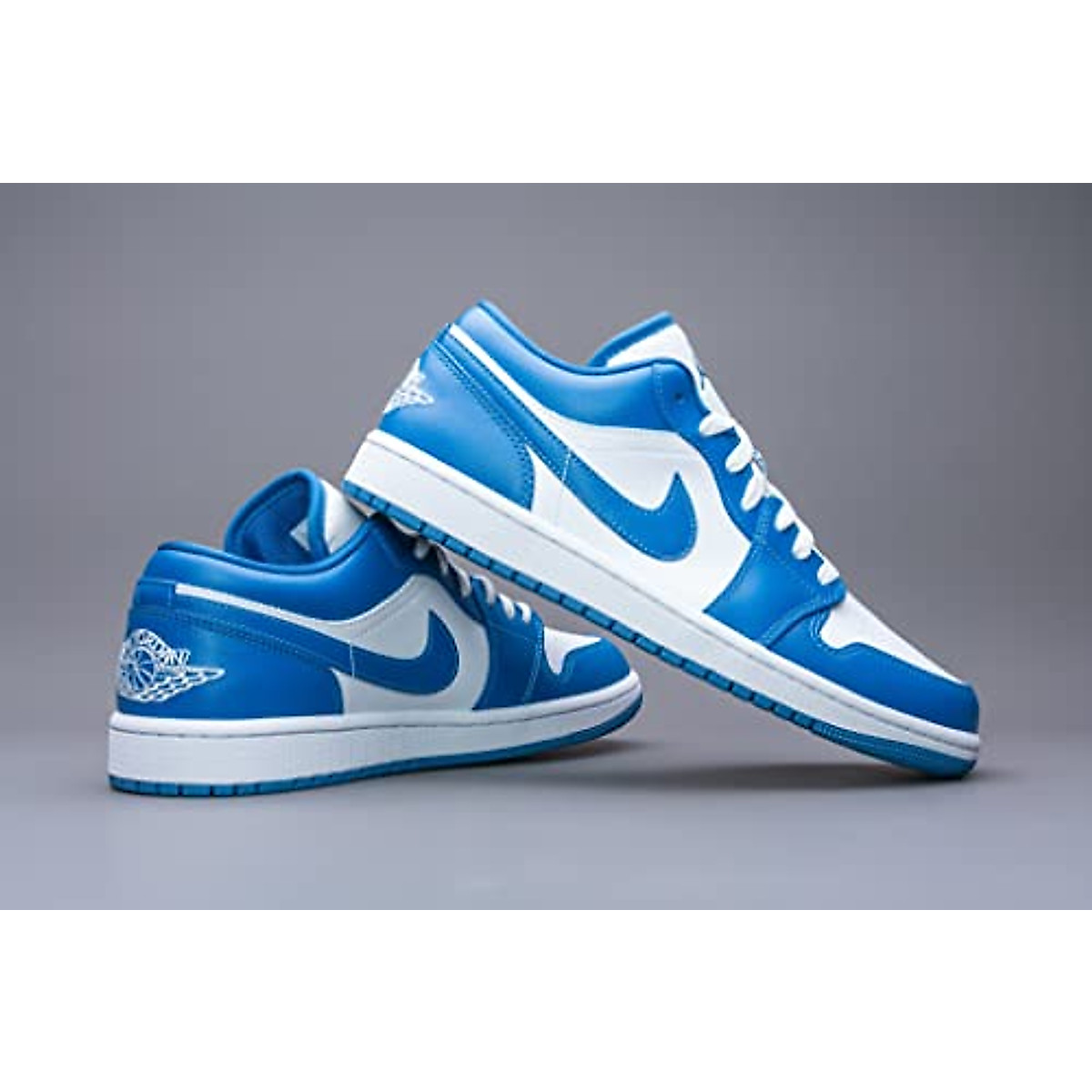 Nike Women's Air Jordan 1 Low UNC Basketball Shoe, White/Dk Marina Blue-White, 7