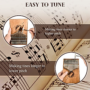 LEKATO Portable 17 KEY Kalimba, Solid Wood Thumb Piano Mbira Finger Piano Beginners C Key with Music Book, Tuning Hammer, Storage bag, Christmas Gifts for Children/Teenagers/Music Lovers