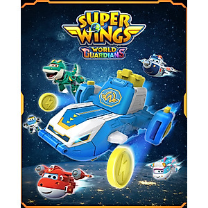 Super Wings Mini World Aircraft Playset, Includes 2" Transform-a-Bot Jett and Gold Coins & Parcels, Preschool Educational Learning Toys for Age 3+, Birthday Gifts for Kids