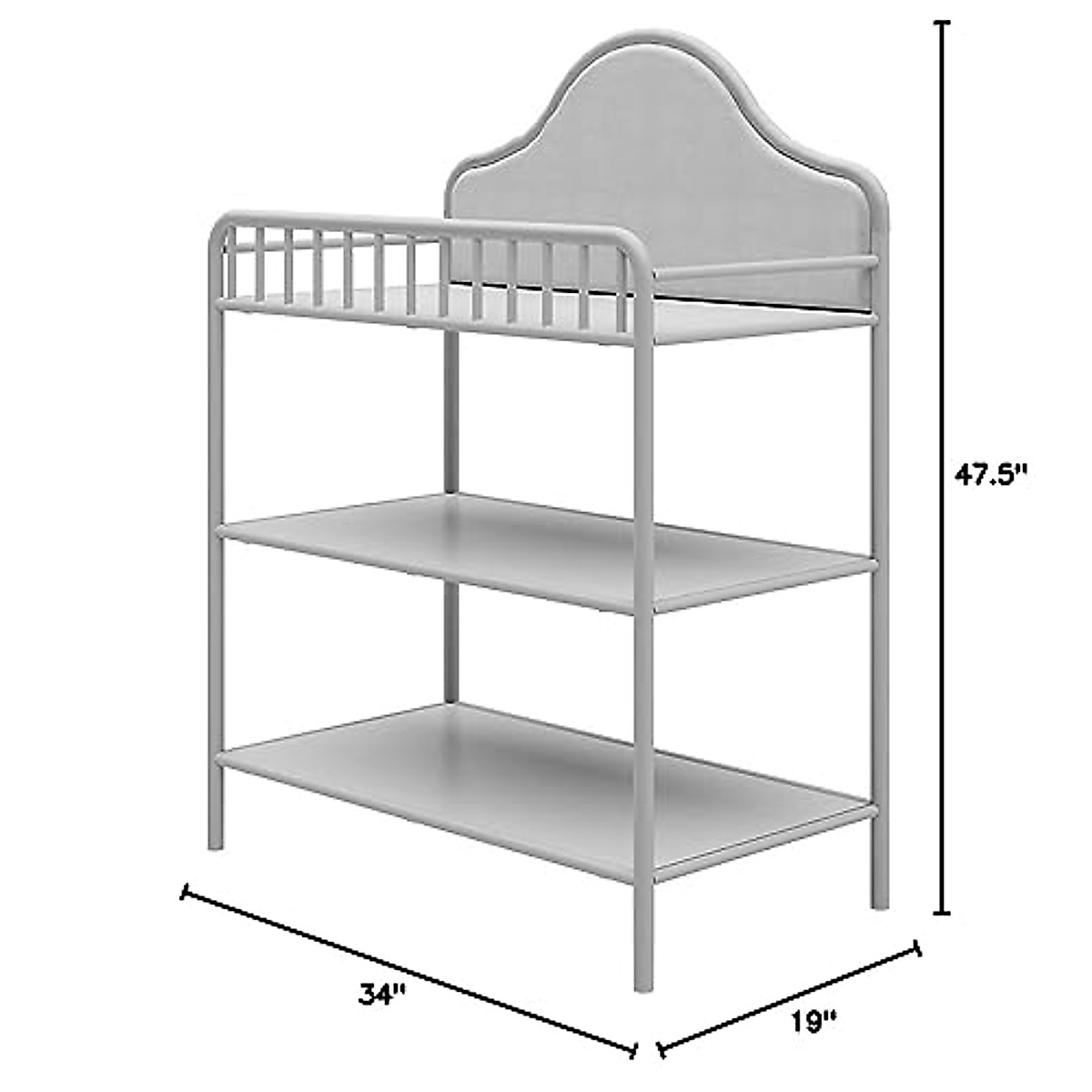 Little Seeds Piper Upholstered Metal Changing Table, Nursery Furniture, Dove Gray