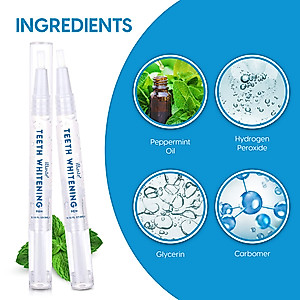 Teeth Whitening Pen - 3 Pens, 35% Carbamide Peroxide, Effective & Painless Whitening, Perfect for Sensitive Teeth, No Sensitivity, Travel-Friendly, Natural Mint Ingredient