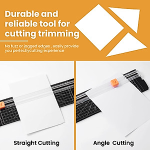 ISDIR Paper Cutter Slicer, 12 Inch Paper Trimmer Scrapbooking Tool Supplies with Security Safeguard and Side Ruler, Portable Paper Slicer for Craft Paper, Label, Photo, Cardstock