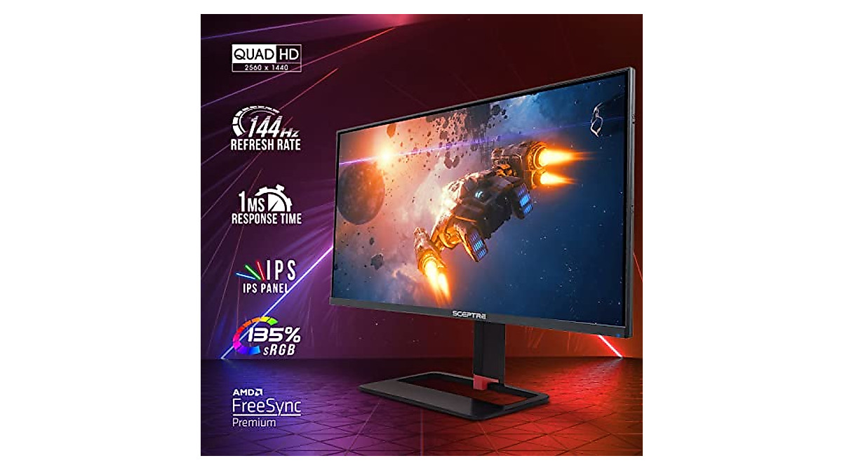 Sceptre 27 inch QHD IPS LED Monitor 2560x1440 HDR400 HDMI DisplayPort ...
