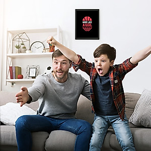 Hoop Like A Girl - Funny Wall Decor Print, Girl's Basketball Quotes Wall Art Decor Is Ideal Motivational Wall Art for Young Women's Locker Room Decor, & Gym Decor. Gift For Athleats. Unframed-8x10"