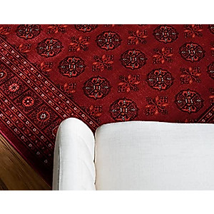 Rugs.com Bokhara Collection Rug – 6' x 9' Red Low Rug Perfect for Bedrooms, Dining Rooms, Living Rooms