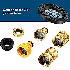 Joywayus Rubber Washers with 40 Mesh Stainless Steel Filter Screen Have Self Locking Tabs Fit for 3/4" Garden Hose or Water Faucet (Pack of 40)