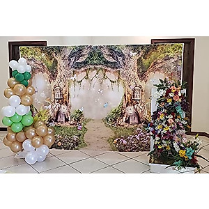 Leowefowa 10x6.5ft Enchanted Forest Backdrop Fairy Tale Forest Enchanted Garden Photography Background for Girl 1st Birthday Baby Shower Party Photoshoots Newborn Kids Children Cake Smash Studio Props