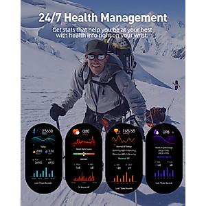 PODOEIL Smart Watch with 1.85'' HD Screen, Fitness Tracker/Bluetooth Call/Sports Mode, Men's Tactical Smart Watches for iOS Android Samsung