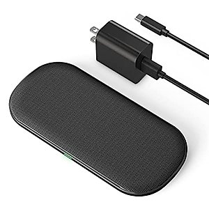 Dual Wireless Charger, GuMosh Wireless Charging Pad for Multiple Devices, Fast Wireless Charging Mat for iPhone 14 13 12 11 Pro Max/14 Plus/Mini, Galaxy S22/S21/S20, Airpods 3/2/Pro,Qi-Enabled Phones