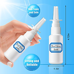 ZHWKMYP 6 Pcs Nasal Spray Bottle, Small Premium Empty Nose Spray Bottle Refillable, Fine Mist Sprayers Atomizers with Funnels and Labels