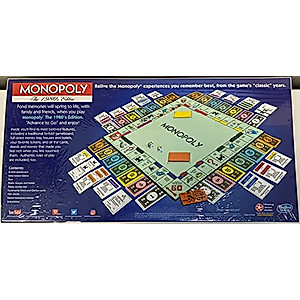 Monopoly The 1980's Edition With Original 1980's Artwork & Components incl. All Classic Tokens, by Winning Moves Games USA, Classic Family Board Game with Classic Tokens, for 2 to 8 Players, Ages 8+