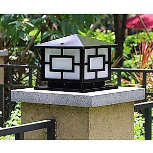 Post Lights Outdoor Waterproof Decorative Columns Post Aluminum Landscape E27 Patio Post Lamps Square Wall Pillar Headlight Courtyard Gate