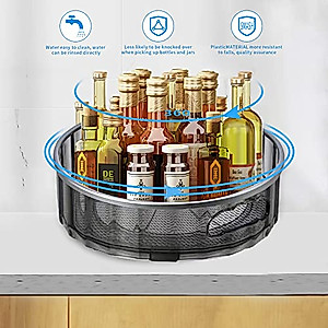 UNIFULL 2 Pack Clear Lazy Susan Turntable Organizer (11.7 Inch & 9"), Plastic Rotating Tray Home Edit Lazy Susan Spice Rack Cabinet Organizer for Pantry Countertop Kitchen Fridge Bathroom