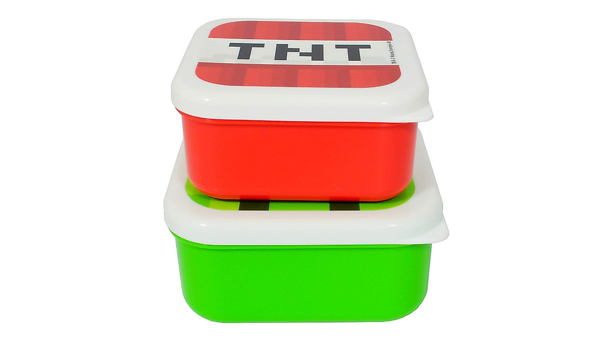 Minecraft Creeper & TNT Snack Box Set | Fun Lunch Storage