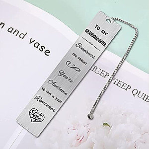 Jzxwan Granddaughter Gifts from Grandma and Grandpa，Personalized Birthday Graduation Gifts for Granddaughter, Sometimes You Forget You're Awesome Bookmark for Granddaughter