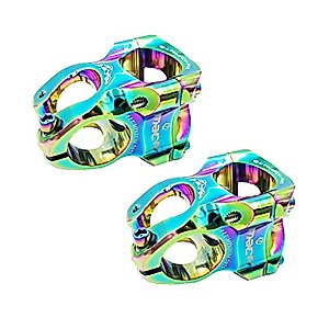 HAIDAOYING 2pcs Bike Stem Mountain31.8mm Bike Stem Short Bicycle Handlebar Stem for Aluminum Alloy Stem for Most Bicycle, Road Bike, MTB, BMX, Fixie Gear, Cycling Oil Slick Color