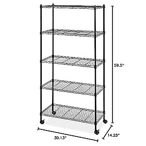Whitmor Supreme 5-Tier Cart holds up to 1,000 lbs. Black