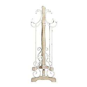 Deco 79 Wood Scroll 4 Shelf Quilt Rack, 34" x 14" x 40", Light Brown