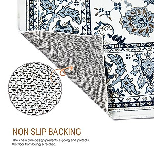 Boho Vintage Area Rug - 6x9 Large Washable Living Room Rug Ultra-Thin Non-Slip Non-Shedding Print Floor Carpet for Bedroom Home