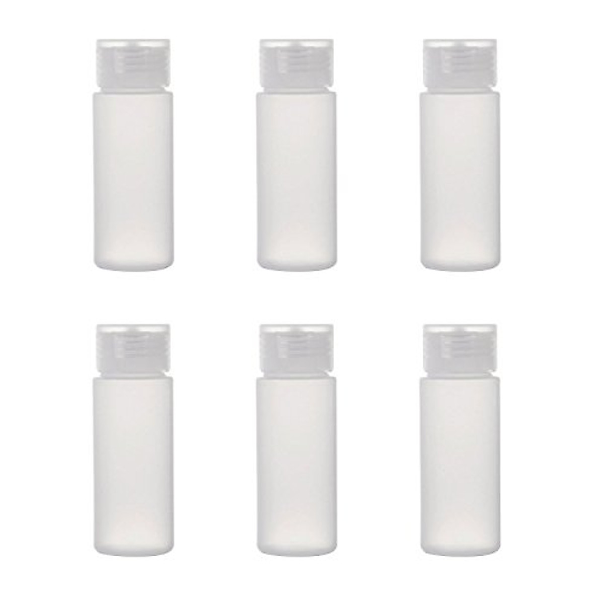 OTO Travel Size Squeeze Bottle Set, 50ml (1.7 oz) Pack of 6 with Labels