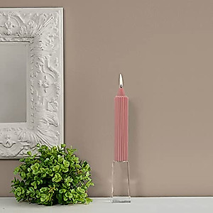 Root Candles Unscented Dinner Candles Beeswax Enhanced Grecian Collenette Boxed Candle Set, 7-Inch, Dusty Rose, 4-Count