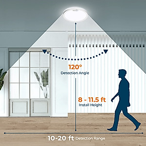 BLNAN Motion Sensor Ceiling Light Wired, 8.7 Inch 3000K 4000K 5000K Selectable LED Flush Mount Light Fixture, Motion Activated Light with Timer for Hallway Stair Walk-in Closet, Non-Dimmable 1 Pack