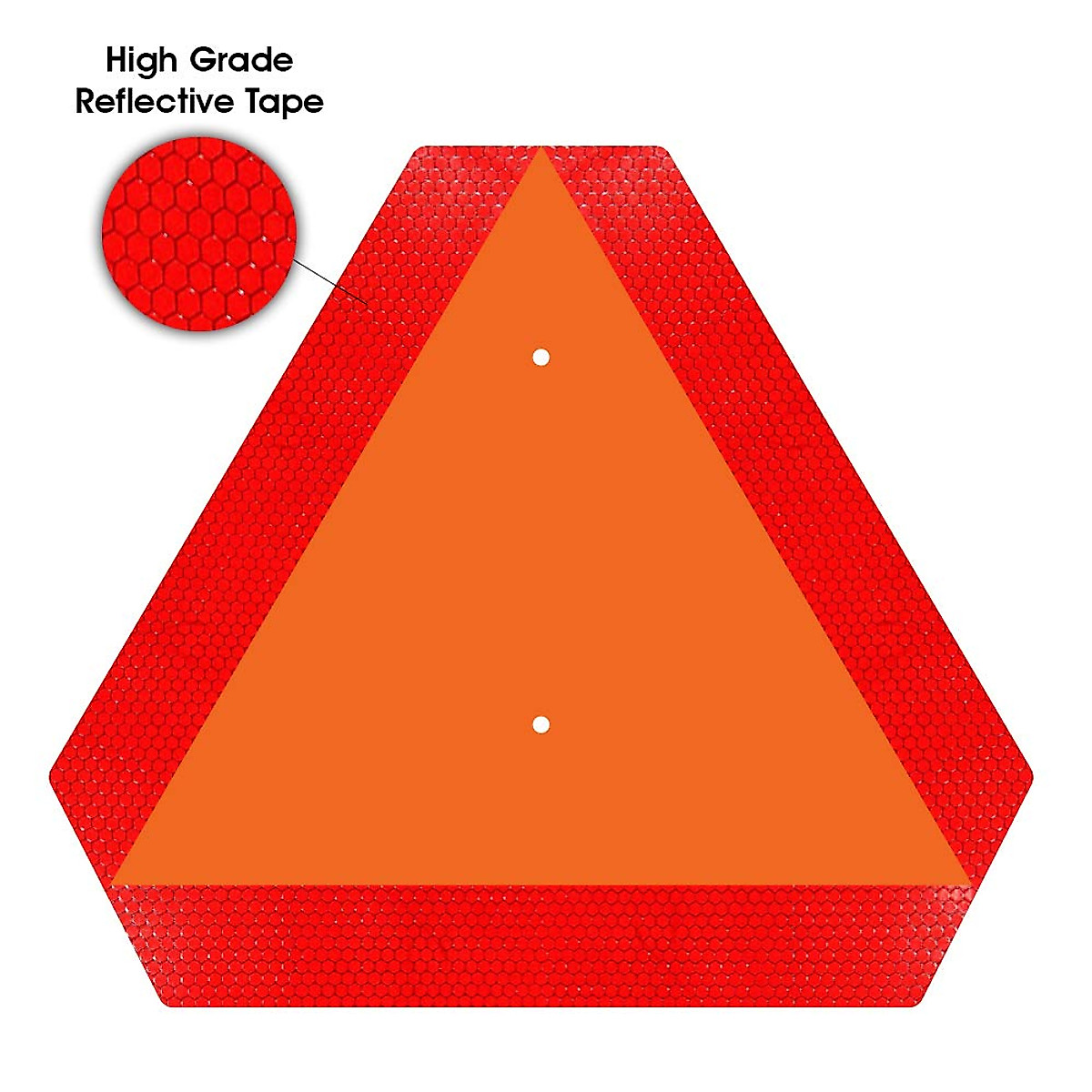 Ignixia Slow Moving Vehicle Sign, Rust free Aluminium Slow Moving Vehicle Triangle signs, 14”x 16” Inches Orange base with Reflective border, SMV Sign for Golf Cart, UTV, safety signs