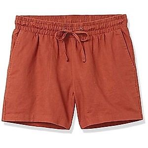 Amazon Essentials Women's 5" Inseam Drawstring Linen Blend Short (Available in Plus Size), Terracotta, 2X