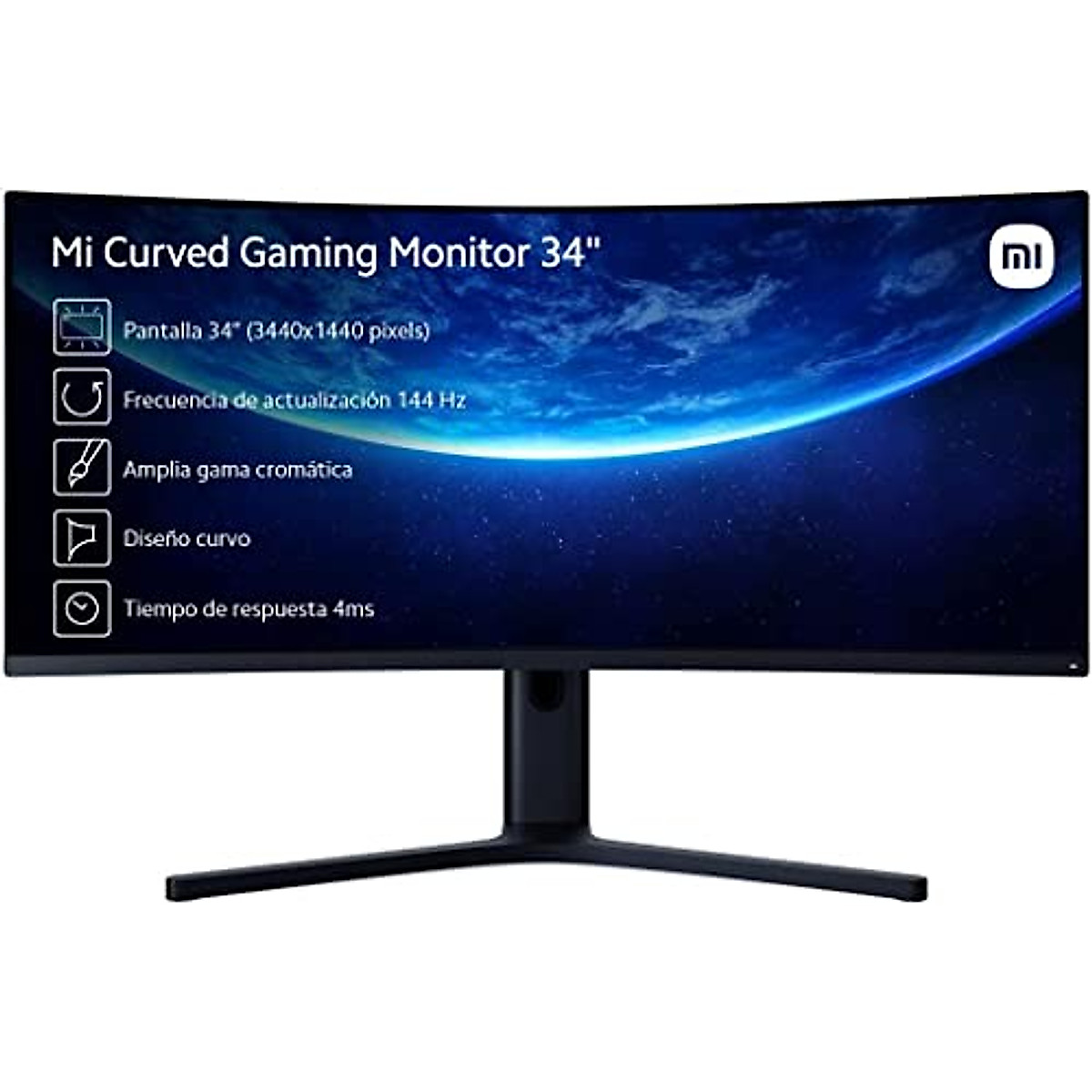 Xiaomi Mi Curved Gaming Monitor 34 Inch with AMD FreeSyncPremium, WQHD 3.440 x 1.440, 21:9, 144Hz, 4ms, 300lm, 121% sRGB, 2 HDMI, 2 Display Port, Audio Out, TUV Certified Blue Light Reduction
