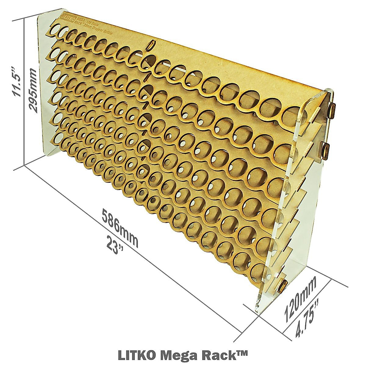 LITKO Paint Organizer Storage Rack | Miniature Model Hobby Paint Holder Caddy Stand | 18mL Dropper Bottle Shelf | Wall Mount | Portable | Compatible with Vallejo and Army Painter (108 Holes)