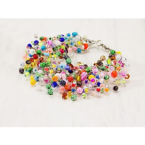 Handmade Rainbow Multi Strand mix big beads bracelet Bohemian Fashion Summer 2021 Trend Gift Under 25 Sunday Fun day wear