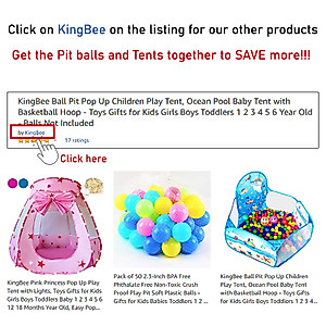 KingBee Ball Pit Pop Up Children Play Tent, Ocean Pool Baby Toddler Playpen with Basketball Hoop - Toys Gifts for Kids Girls Boys 3 4 5 6 Year Old - Balls Not Included (Blue)