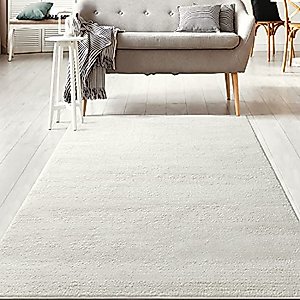 Antep Rugs Palafito 5x7 Solid Shag Modern Indoor Area Rug (White, 5'3" x 7'6")