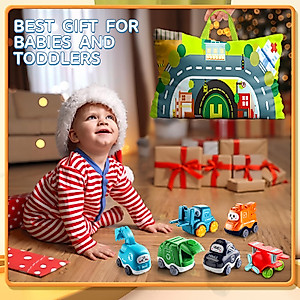 Big Cartoon Truck Car Toys for 1 Year Old Boy with Playmat/Storage Bag|Baby and Toddler Toys 12-18 Months & Age 1-2|1st Birthday Gift for 1 2 Year Old Boy, Easter Basket Stuffers
