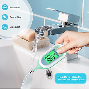 Baby Thermometer for Digital Rectal - Fast Accurate Infant Thermometer with Fever Alarm, LCD Display and Memory Function