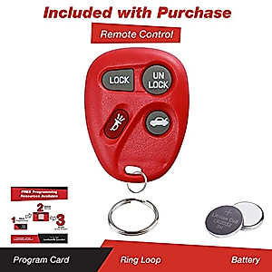 KeylessOption Keyless Entry Remote Key Fob Replacement for 10443537 -Red