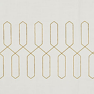 Vue Arashi Modern Boho Decorative Ombre Rod Pocket Window Curtain for Living Room (1 Panel), 52 in x 84 in, Gold