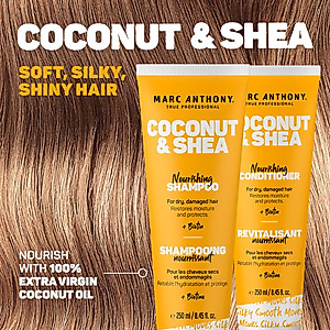 Marc Anthony Volumizing Shampoo and Conditioner Set with Coconut Oil & Shea Butter - Nourishing & Hydrating Haircare Infused with Biotin for Dry & Damaged Hair - Restore Moisture & Protects Hair