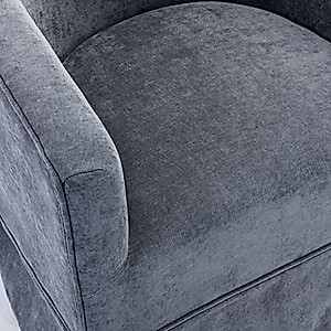 Locus Bono Swivel Accent Chair Set of 2, Upholstered Swivel Chairs for Living Room, Bedroom, Lounge, Nursery, Fabric Swivel Barrel Chair for Small Space (Gray), SD-203