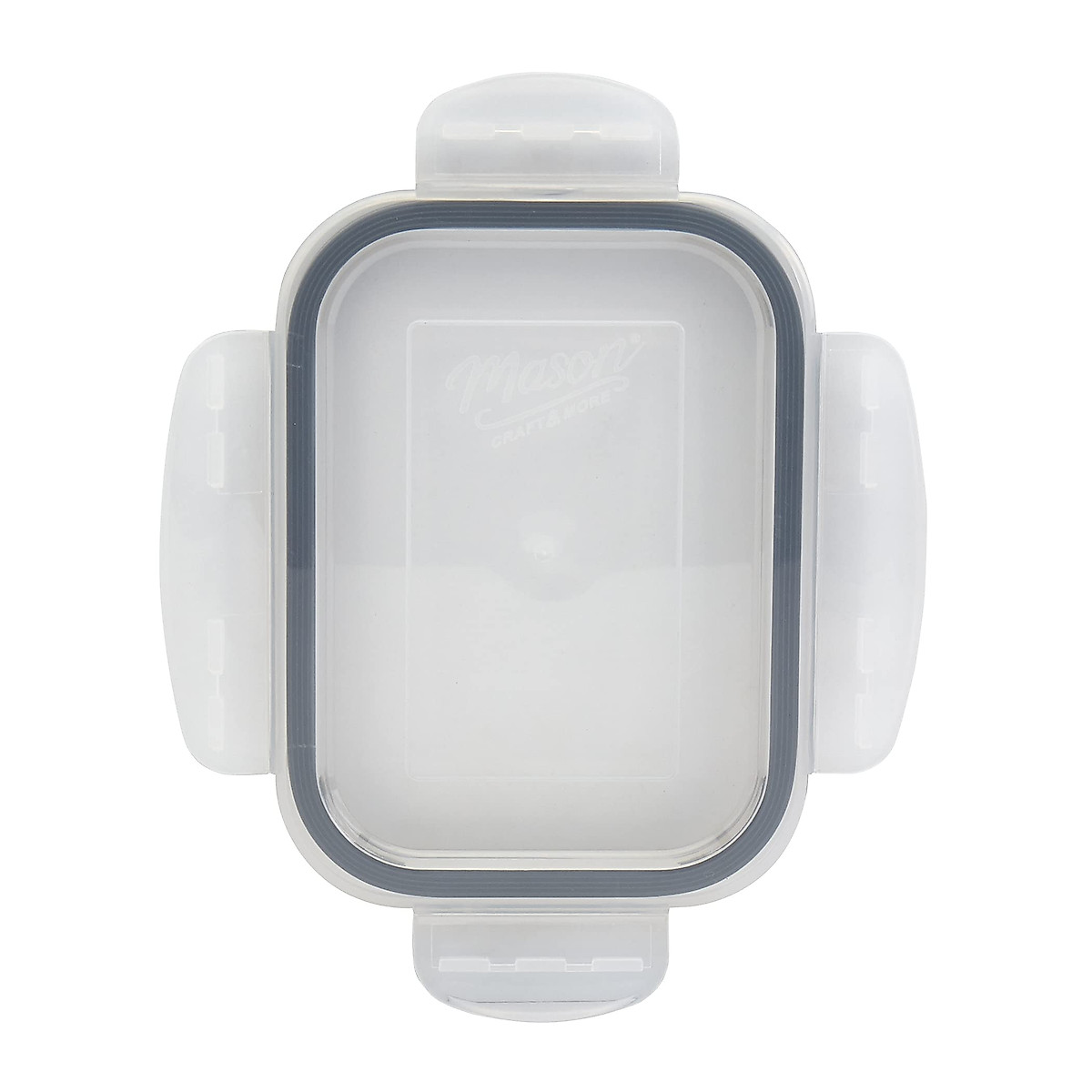 Mason Craft & More Leak Proof Glass BPA Free Plastic Locking Lid Food Storage container, 24 OUNCE SET, Clear