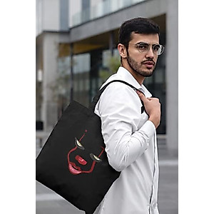 Pop Threads Clown Face Horror Scary Movie Halloween Spooky Natural 15x15 inches Large Canvas Tote Bag