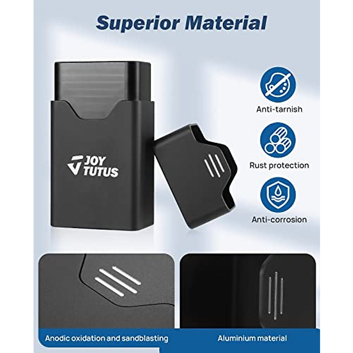 JOYTUTUS RFID Key Fob Protector, Aluminium Box for Fob Protector Signal Blocking, Key Fob Signal Blocker, Car Keyless Entry Fob Signal Blocking Case, Key Fob Protector RFID Blocking Box