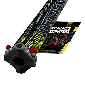 Garage Door Torsion Spring 207x2x20 for Right Side of Garage Door - Torsion Spring for Garage Door Repair Precision E-Coating 5-Year Warranty Minimum 30,000 Cycles (Black Cone)