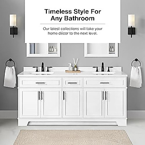 Ove Decors Emery 72 in. Double Sink Bathroom Vanity, in Pure White