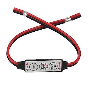 DROK Dimmable Mini DC 12V 12A Single Color LED Strip Dimmer Switch Brightness Control 5050 3528 5630