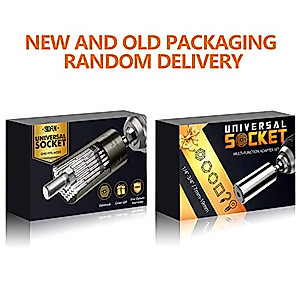 Universal Socket Tool Men Gifts - Sockets Set Super Grip with Adapter Drill Christmas Stocking Stuffers Birthday Gifts for Dad Husband Women Him Father Boyfriend Cool Gadgets Handy Stuff (7-19mm)