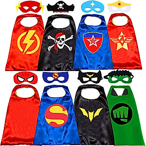 Superhero Capes and Masks for Halloween Cosplay Double Side Toy For Kids Best Gifts Yellow