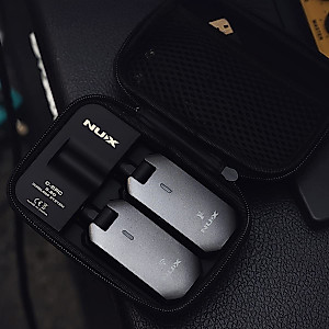 NUX C-5RC 5.8GHz Wireless Guitar System for Active or Passive Pickup Guitar, Charging Case included, UHF Guitar Wireless Transmitter Receiver Low Interference, Auto Match