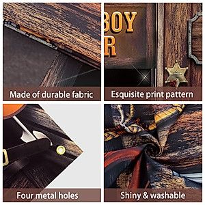 Western Cowboy Backdrop,84x60Inch | Cowboy Backdrop Western Cowboy Banner Western Cowboy Background Western Party Supplies Decor Wild West Decor Cowboy Birthday Theme Party Backdrop Supplie 7x5FT
